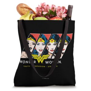 Wonder Woman 80th Different Faces of Wonder Woman Tote Bag