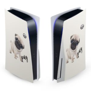 head case designs officially licensed animal club international pug faces matte vinyl faceplate sticker gaming skin case cover compatible with sony playstation 5 ps5 disc edition console