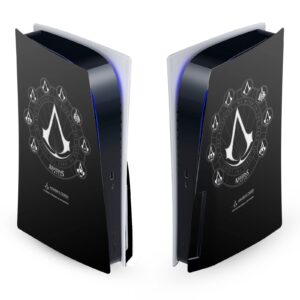 head case designs officially licensed assassin's creed crests legacy logo vinyl faceplate sticker gaming skin case cover compatible with sony playstation 5 ps5 disc edition console