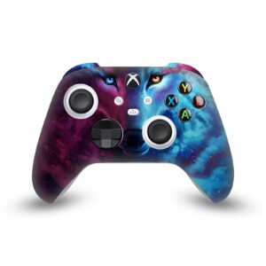 head case designs officially licensed jonas jojoesart jödicke wolf galaxy art mix matte vinyl sticker gaming skin case cover compatible with xbox series x / s controller