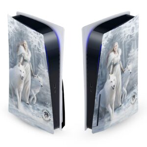 head case designs officially licensed anne stokes winter guardians art mix matte vinyl faceplate sticker gaming skin case cover compatible with sony playstation 5 ps5 disc edition console