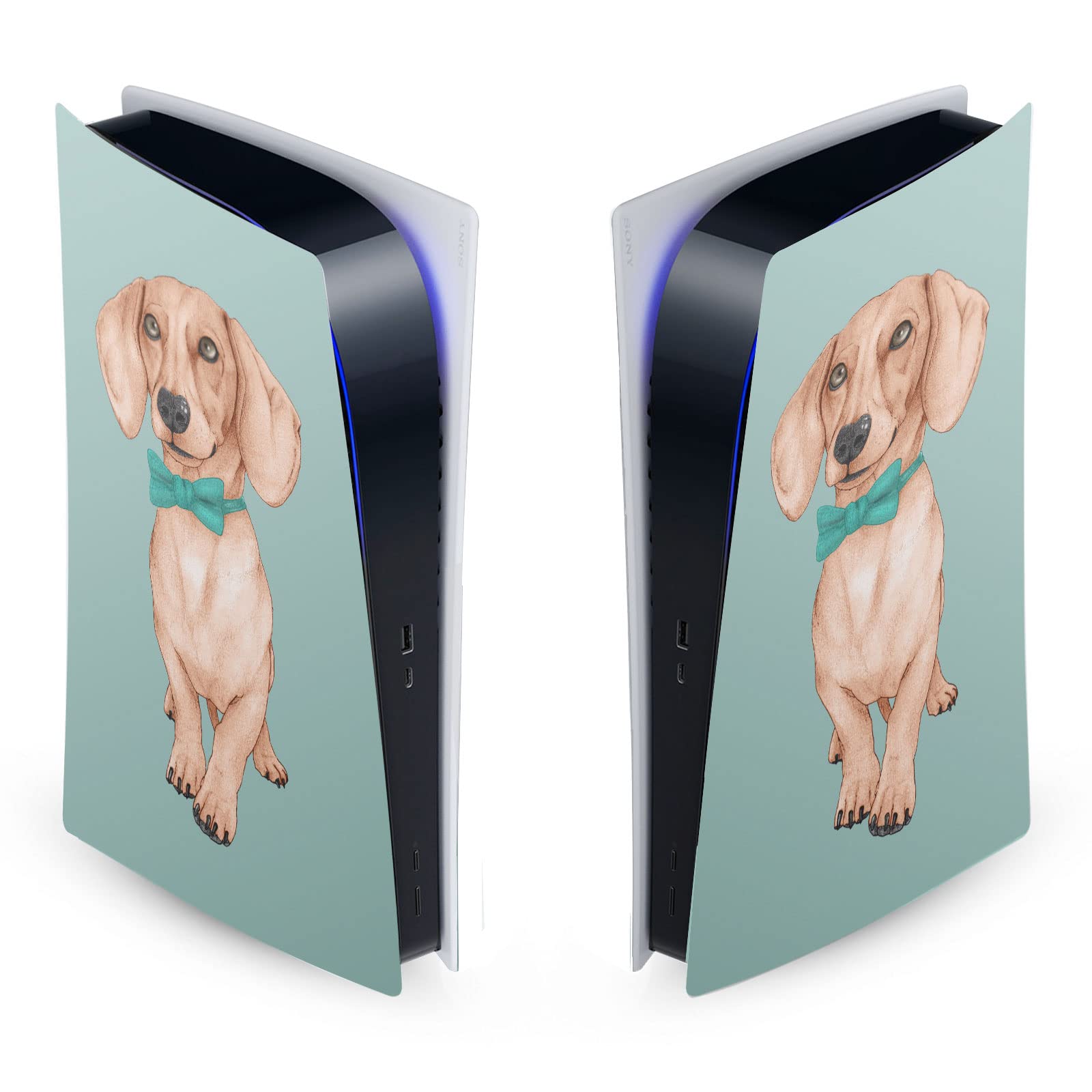 Head Case Designs Officially Licensed Barruf Dachshund, The Wiener Art Mix Vinyl Faceplate Sticker Gaming Skin Case Cover Compatible with Sony Playstation 5 PS5 Digital Edition Console