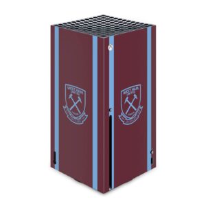 head case designs officially licensed west ham united fc jersey 2020/21 home kit vinyl sticker gaming skin case cover compatible with xbox series x console