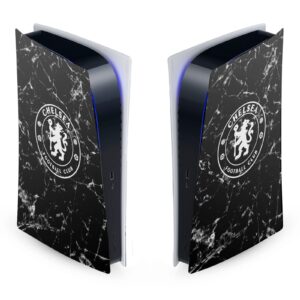 head case designs officially licensed chelsea football club black marble mixed logo vinyl faceplate sticker gaming skin case cover compatible with sony playstation 5 ps5 digital edition console