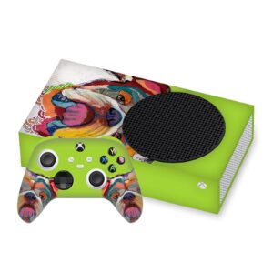 head case designs officially licensed michel keck bulldog art mix matte vinyl sticker gaming skin case cover compatible with xbox series s console and controller bundle