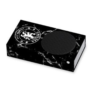 head case designs officially licensed chelsea football club black marble mixed logo vinyl sticker gaming skin case cover compatible with xbox series s console