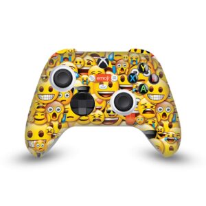 head case designs officially licensed emoji smileys art patterns matte vinyl sticker gaming skin case cover compatible with xbox series x / s controller