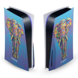 head case designs officially licensed p.d. moreno elephant animals ii vinyl faceplate sticker gaming skin case cover compatible with sony playstation 5 ps5 disc edition console