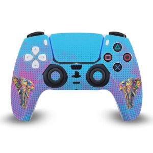 head case designs officially licensed p.d. moreno elephant animals ii vinyl faceplate sticker gaming skin case cover compatible with sony playstation 5 ps5 dualsense controller