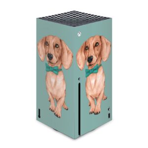 head case designs officially licensed barruf dachshund, the wiener art mix matte vinyl sticker gaming skin case cover compatible with xbox series x console