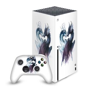 head case designs officially licensed jonas jojoesart jödicke yin and yang dragons art mix vinyl sticker gaming skin case cover compatible with xbox series x console and controller bundle