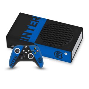 head case designs officially licensed inter milan blue and black full logo matte vinyl sticker gaming skin case cover compatible with xbox series s console and controller bundle