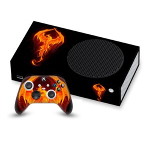 head case designs officially licensed christos karapanos dragon phoenix art mix vinyl sticker gaming skin case cover compatible with xbox series s console and controller bundle