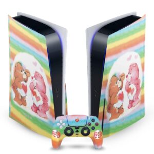 head case designs officially licensed care bears rainbow classic vinyl faceplate sticker gaming skin case cover compatible with sony playstation 5 ps5 disc edition console & dualsense controller