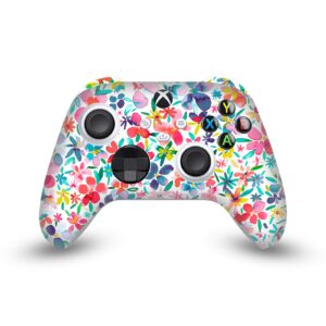 head case designs officially licensed ninola colorful petals spring art mix matte vinyl sticker gaming skin case cover compatible with xbox series x / s controller