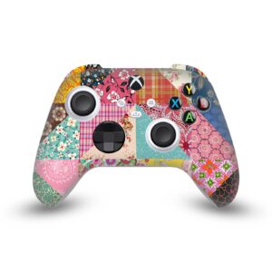 head case designs officially licensed rachel caldwell quilt art mix matte vinyl sticker gaming skin case cover compatible with xbox series x / s controller