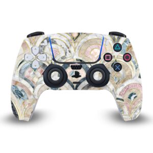 art deco tiles in soft pastels art mix matte vinyl faceplate sticker gaming skin case cover compatible with sony playstation 5 ps5 dualsense controller