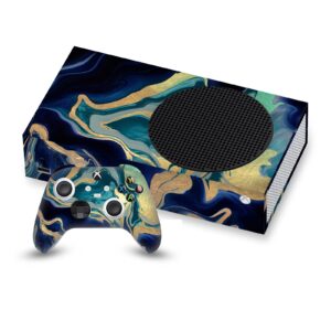 head case designs officially licensed monika strigel indigo art mix matte vinyl sticker gaming skin case cover compatible with xbox series s console and controller bundle