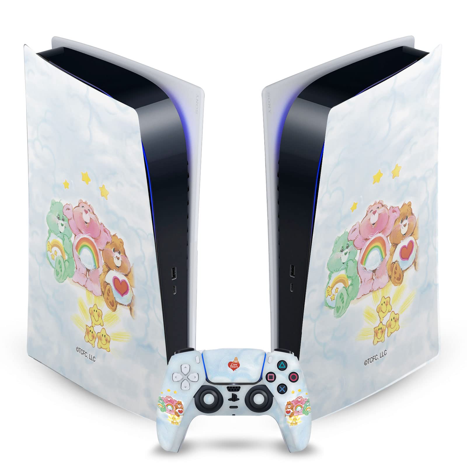 Head Case Designs Officially Licensed Care Bears Group Classic Vinyl Faceplate Sticker Gaming Skin Case Cover Compatible with Sony Playstation 5 PS5 Digital Edition Console and DualSense Controller