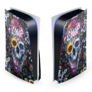 head case designs officially licensed riza peker skull art mix vinyl faceplate sticker gaming skin decal cover compatible with sony playstation 5 ps5 disc edition console