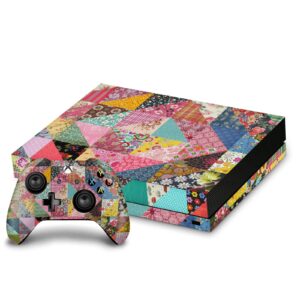 head case designs officially licensed rachel caldwell quilt art mix matte vinyl sticker gaming skin case cover compatible with xbox one x console and controller bundle