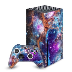 head case designs officially licensed cosmo18 lobster nebula art mix vinyl sticker gaming skin case cover compatible with xbox series x console and controller bundle