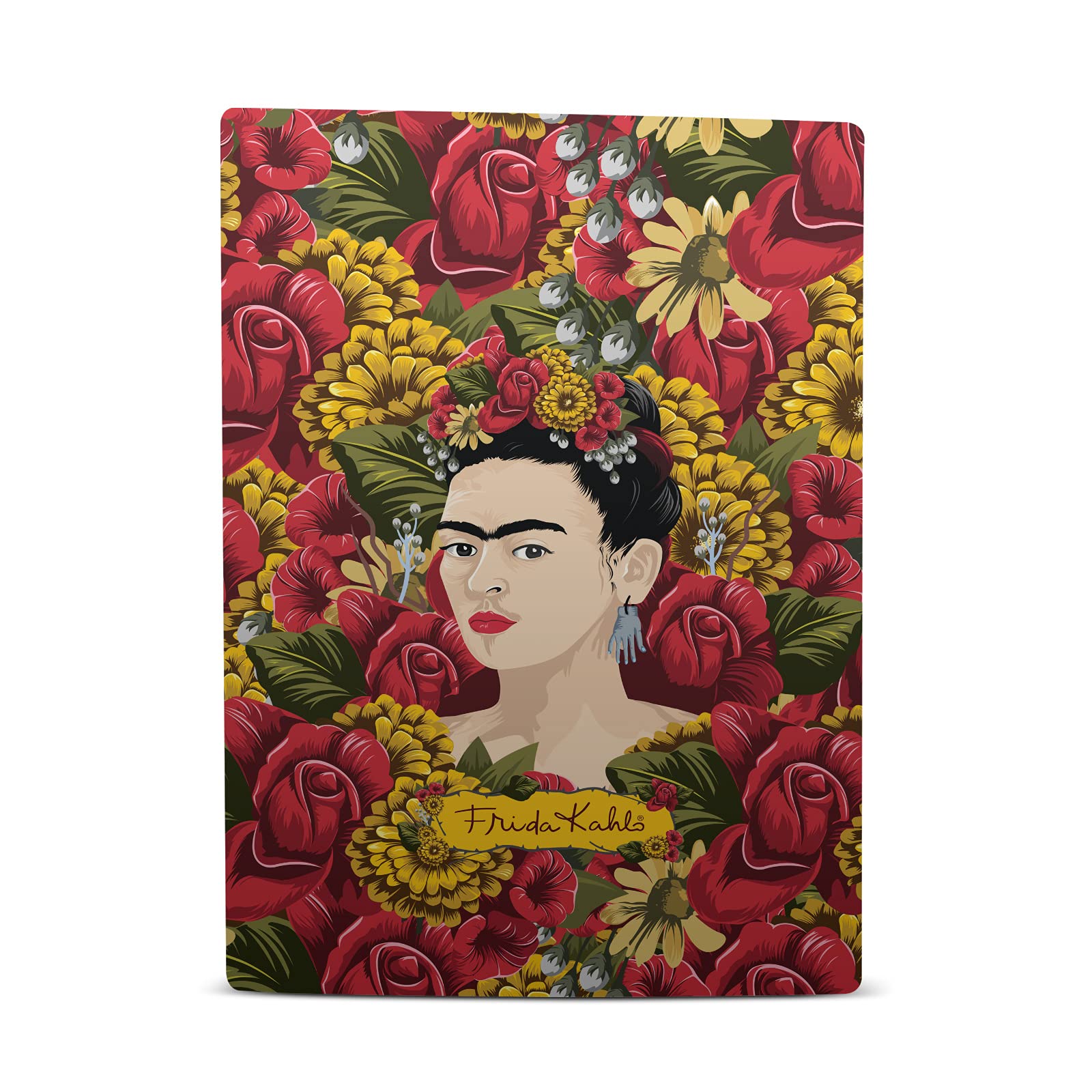 Head Case Designs Officially Licensed Frida Kahlo Portrait Pattern Floral Vinyl Faceplate Sticker Gaming Skin Case Cover Compatible with Sony Playstation 5 PS5 Digital Edition Console