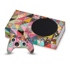 head case designs officially licensed rachel caldwell quilt art mix matte vinyl sticker gaming skin case cover compatible with xbox series s console and controller bundle