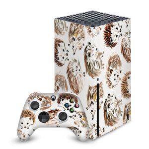 head case designs officially licensed cat coquillette hedgehogs art mix matte vinyl sticker gaming skin case cover compatible with xbox series x console and controller bundle