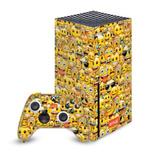 head case designs officially licensed emoji smileys art patterns vinyl sticker gaming skin case cover compatible with xbox series x console and controller bundle