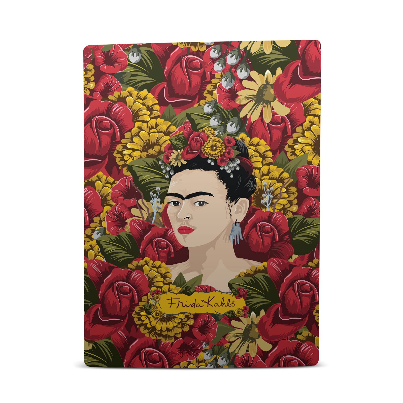 Head Case Designs Officially Licensed Frida Kahlo Portrait Pattern Floral Vinyl Faceplate Sticker Gaming Skin Case Cover Compatible with Sony Playstation 5 PS5 Digital Edition Console