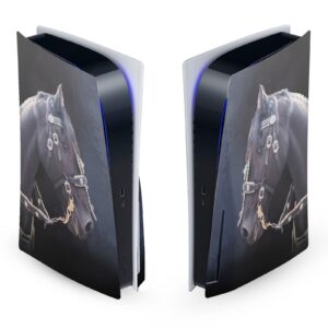 head case designs officially licensed simone gatterwe friesian horse art mix matte vinyl faceplate sticker gaming skin case cover compatible with sony playstation 5 ps5 disc edition console