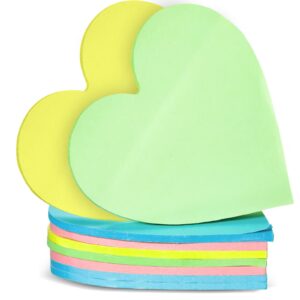 Marspark 9 Pack 3 x 3 Inches Heart Shaped Sticky Notes Heart Shaped Notepad Sticky Notes Hearts Cute Sticky Notes Colorful Sticky Memo for Home Office School Supplies, Back to School Seasons