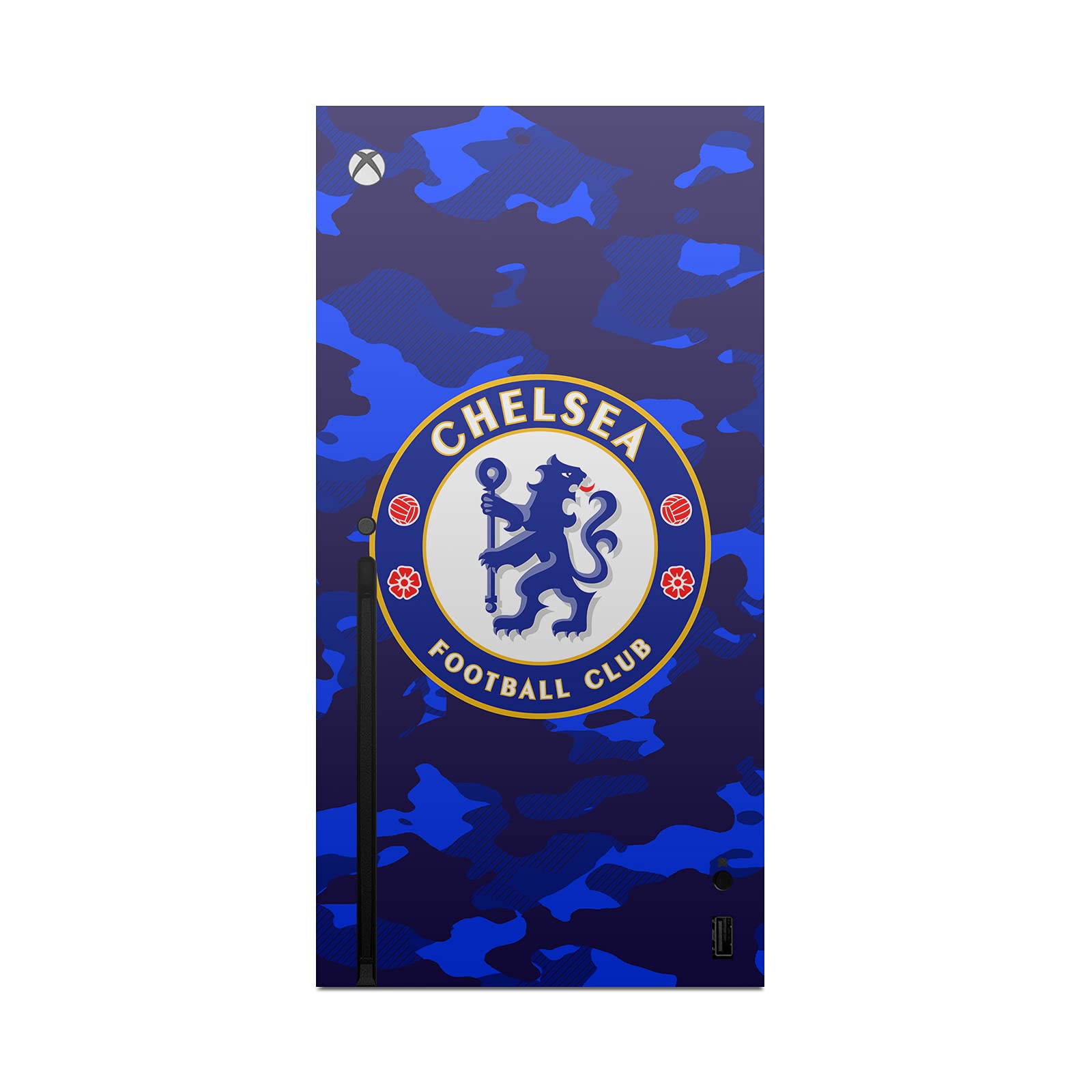 Head Case Designs Officially Licensed Chelsea Football Club Camouflage Mixed Logo Matte Vinyl Sticker Gaming Skin Case Cover Compatible with Xbox Series X Console and Controller Bundle