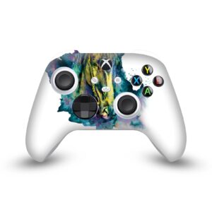 head case designs officially licensed riza peker horse art mix matte vinyl sticker gaming skin case cover compatible with xbox series x / s controller