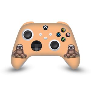 head case designs officially licensed animal club international sloth faces vinyl sticker gaming skin case cover compatible with xbox series x / s controller