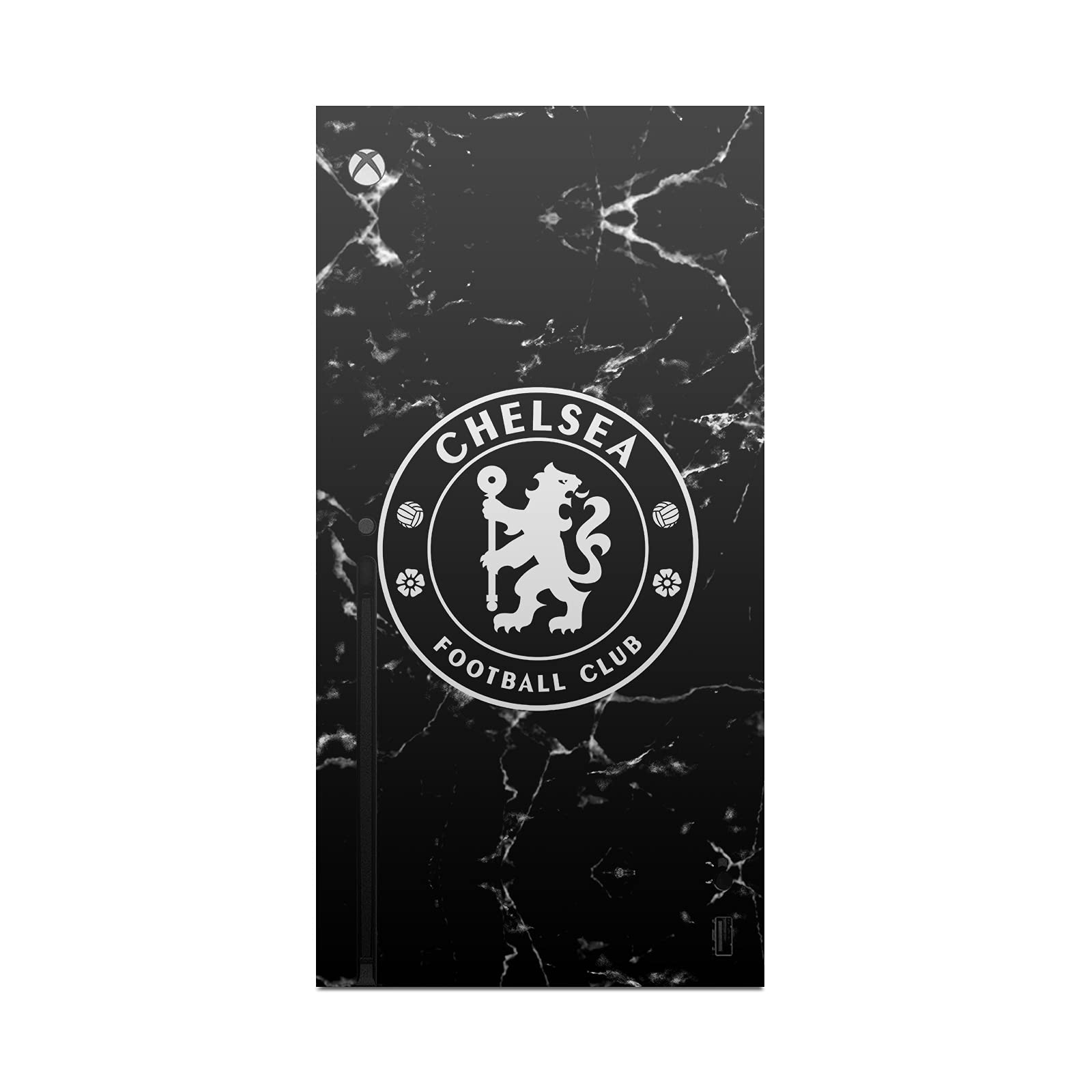 Head Case Designs Officially Licensed Chelsea Football Club Black Marble Mixed Logo Matte Vinyl Sticker Gaming Skin Case Cover Compatible with Xbox Series X Console