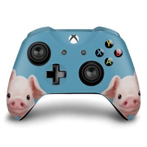 head case designs officially licensed animal club international pig faces vinyl sticker gaming skin case cover compatible with xbox one s / x controller