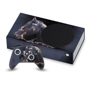 head case designs officially licensed simone gatterwe friesian horse art mix matte vinyl sticker gaming skin case cover compatible with xbox series s console and controller bundle