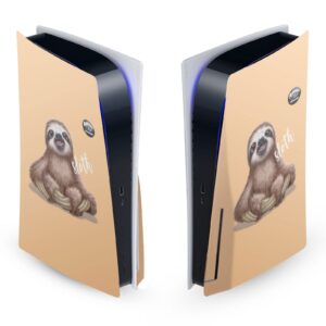 head case designs officially licensed animal club international sloth faces vinyl faceplate sticker gaming skin case cover compatible with sony playstation 5 ps5 disc edition console