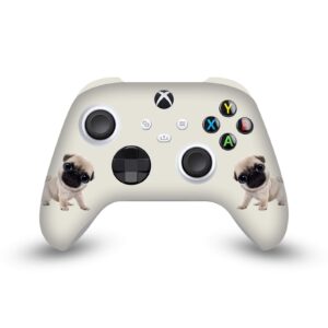 head case designs officially licensed animal club international pug faces matte vinyl sticker gaming skin case cover compatible with xbox series x / s controller