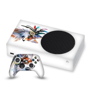 head case designs officially licensed pixie cold fox art mix vinyl sticker gaming skin case cover compatible with xbox series s console and controller bundle