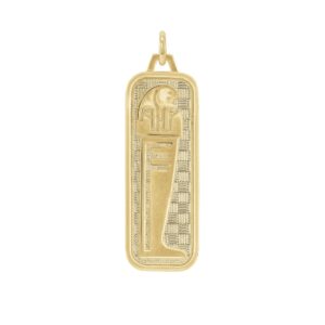 solid 14k yellow gold egyptian god tablet pendant