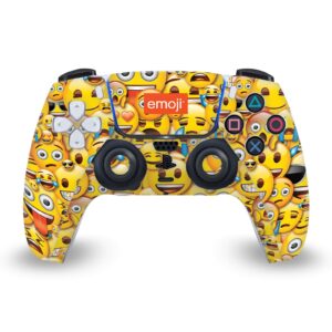 head case designs officially licensed emoji smileys art patterns vinyl faceplate sticker gaming skin case cover compatible with sony playstation 5 ps5 dualsense controller