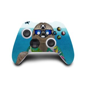 Head Case Designs Officially Licensed Barruf Sloth in Summer Art Mix Matte Vinyl Sticker Gaming Skin Case Cover Compatible with Xbox Series S Console and Controller Bundle