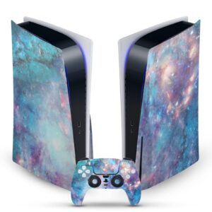 head case designs officially licensed barruf abstract space 2 art mix vinyl faceplate sticker gaming skin case cover compatible with sony playstation 5 ps5 disc edition console & dualsense controller