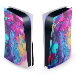 head case designs officially licensed mai autumn turquoise wine art mix matte vinyl faceplate sticker gaming skin case cover compatible with sony playstation 5 ps5 disc edition console