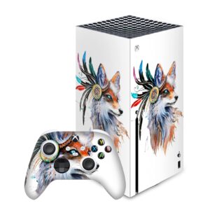 head case designs officially licensed pixie cold fox art mix matte vinyl sticker gaming skin case cover compatible with xbox series x console and controller bundle