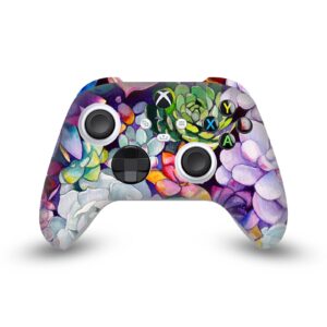 head case designs officially licensed mai autumn succulent art mix vinyl sticker gaming skin case cover compatible with xbox series x / s controller