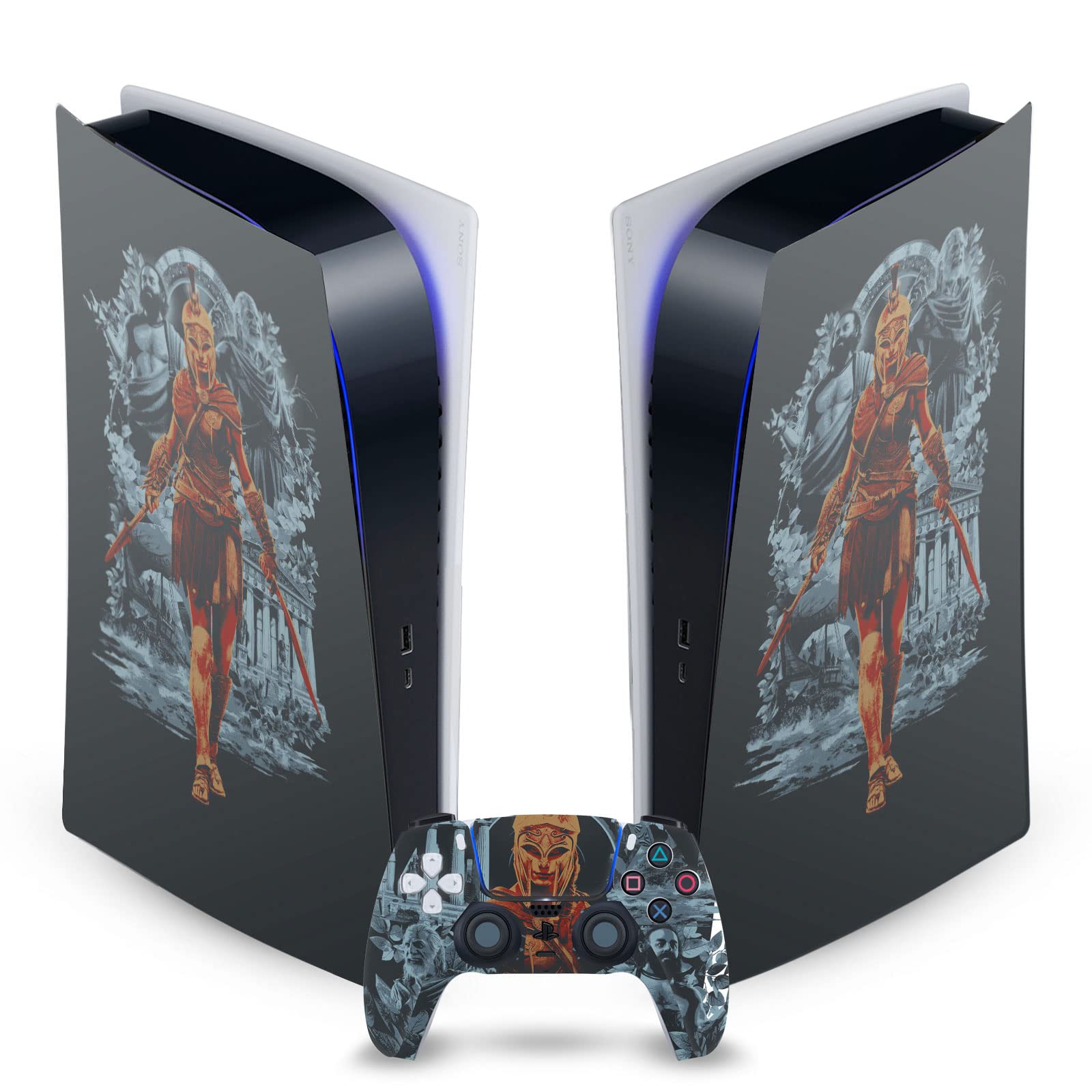 Kassandra Vine Odyssey Artwork Matte Vinyl Faceplate Sticker Gaming Skin Case Cover Compatible with Sony Playstation 5 PS5 Digital Edition Console and DualSense Controller